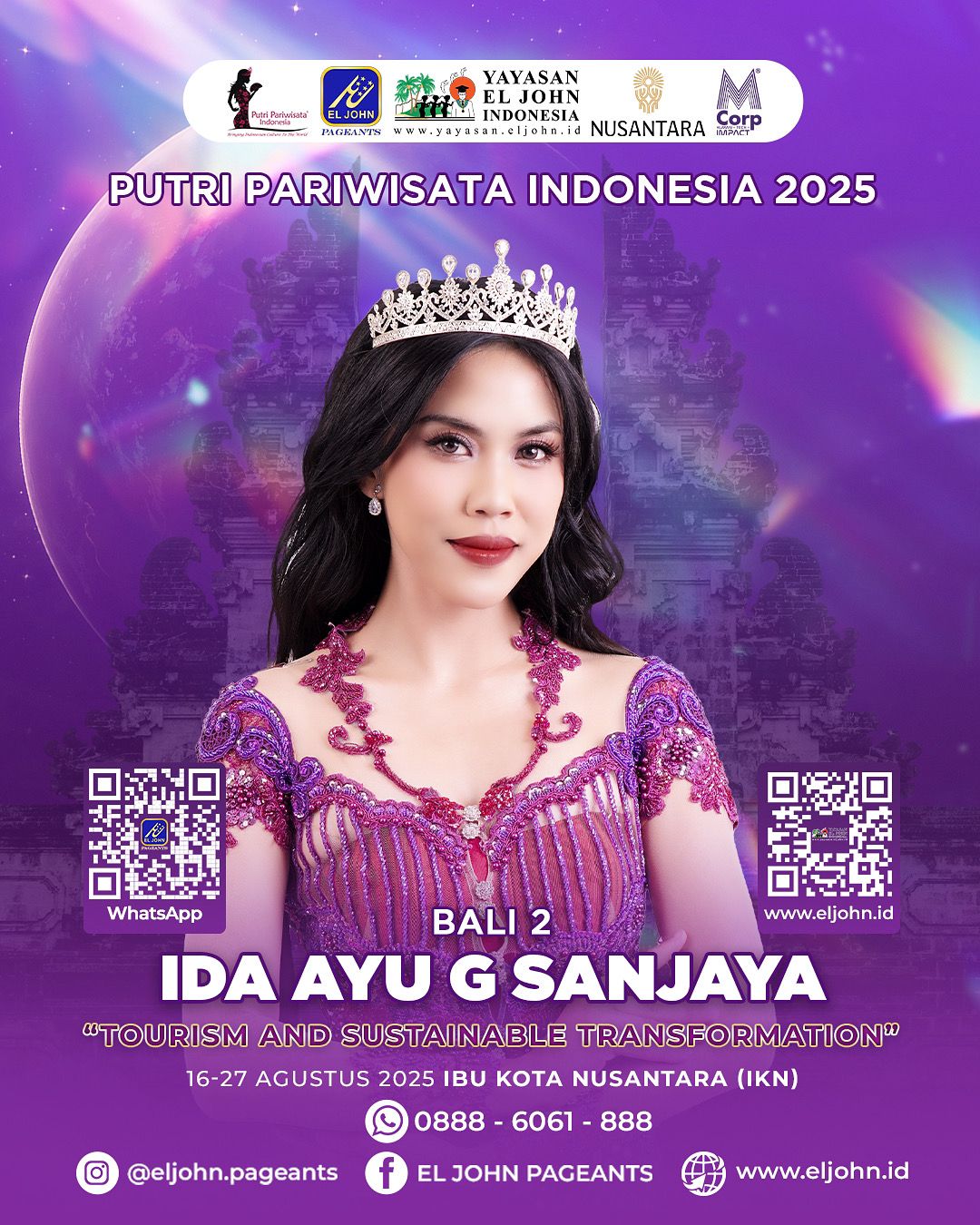 Putri Berdarah Bali-Bengkulu, Ida Ayu Gabriella Siap Rebut Gelar Putri Pariwisata Indonesia 2025